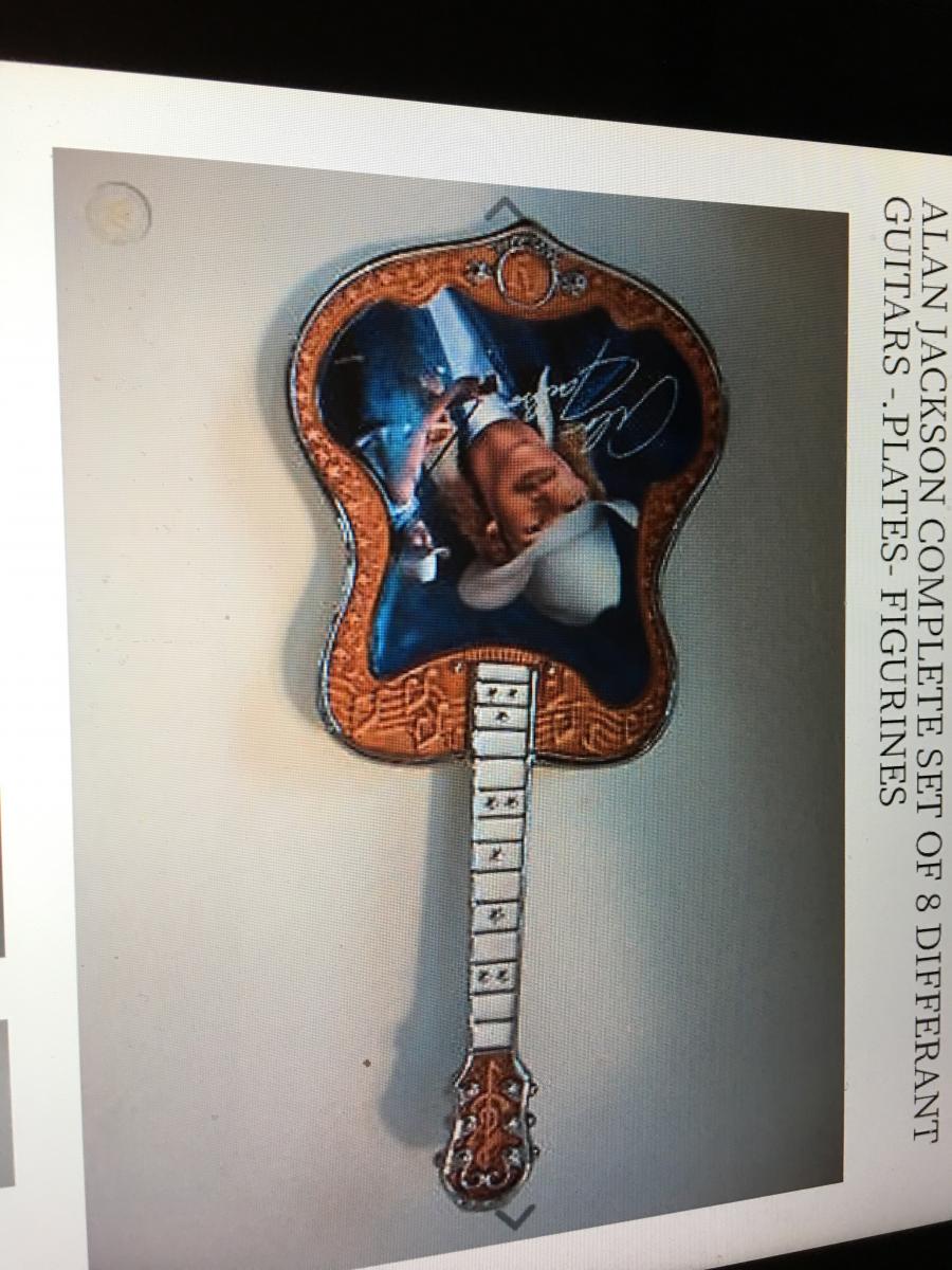 Set of eight Alan Jackson guitar plate collectibles. | snaplist