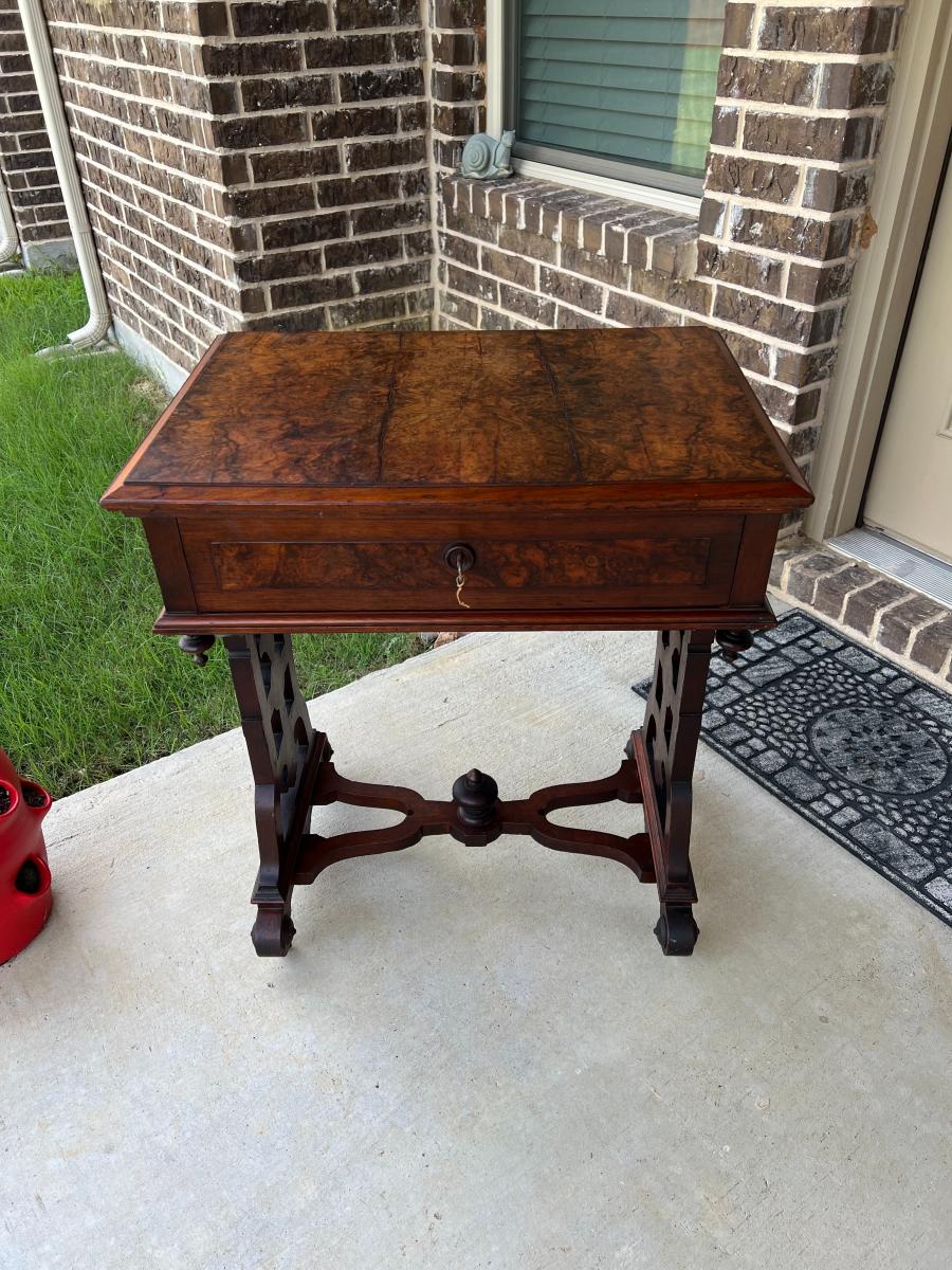 Gorgeous Antique Wood Desk with Drawer | snaplist
