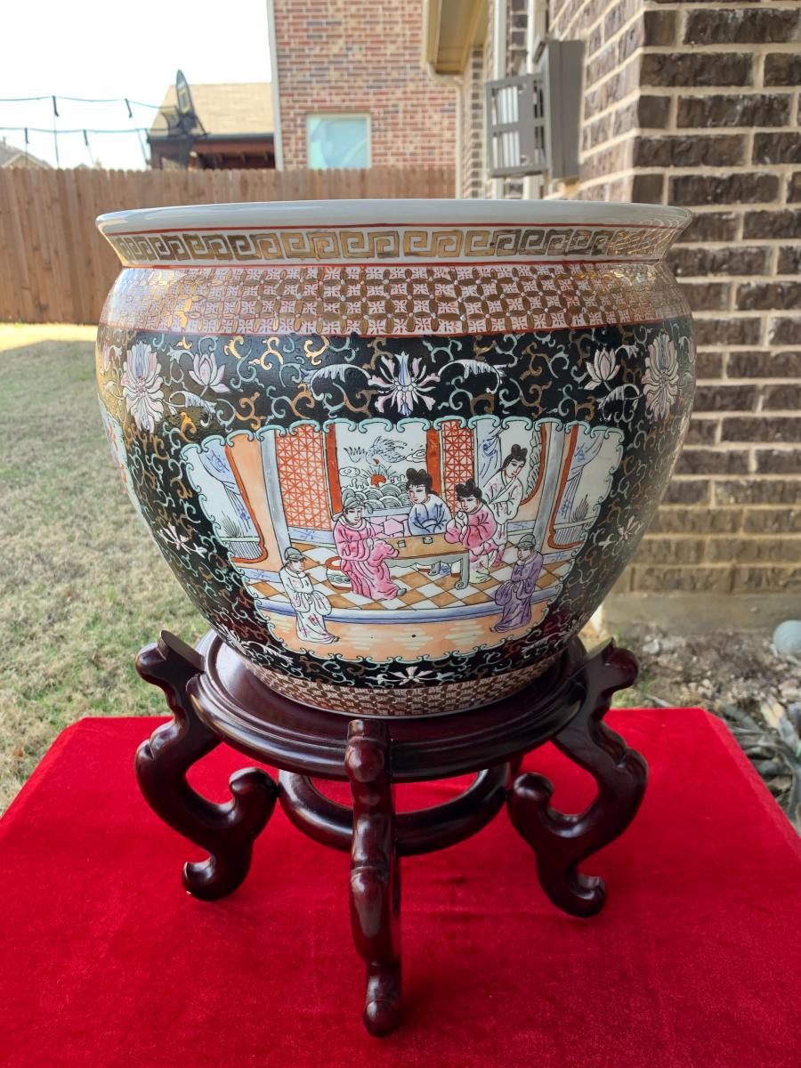 VTG Asian Koi Planter Pot - Marked | snaplist