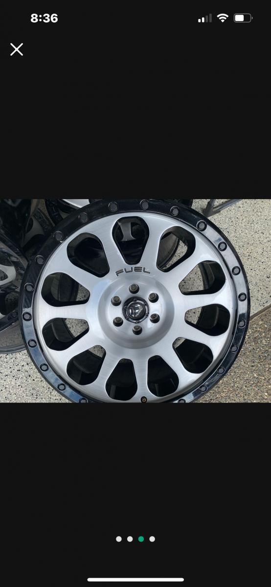 Set Of 5 FUEL® -Brushed Silver Lip (20” x 9” ) Six Lug Bolt Pattern ...