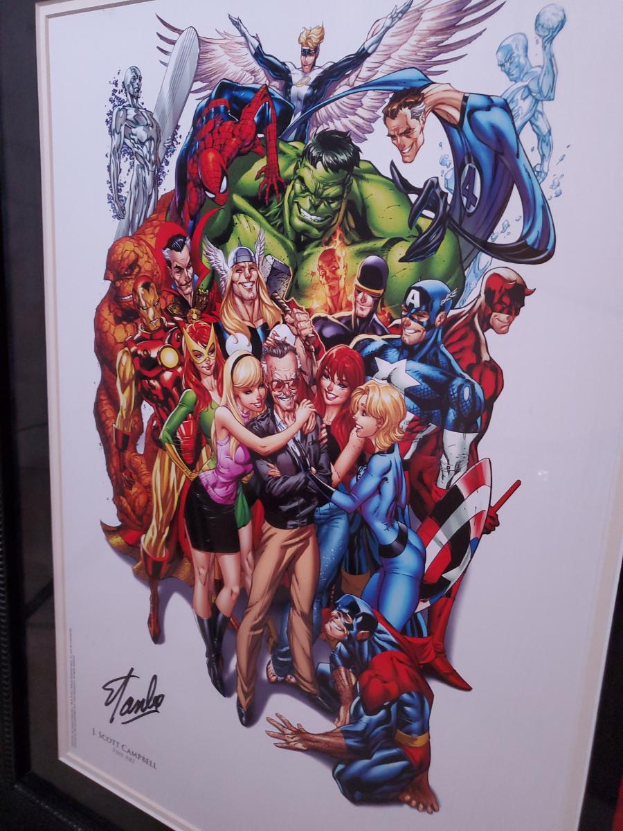 Stan Lee Signed/Authenticated Picture + Print(Art: Scott Campbell + Nei ...