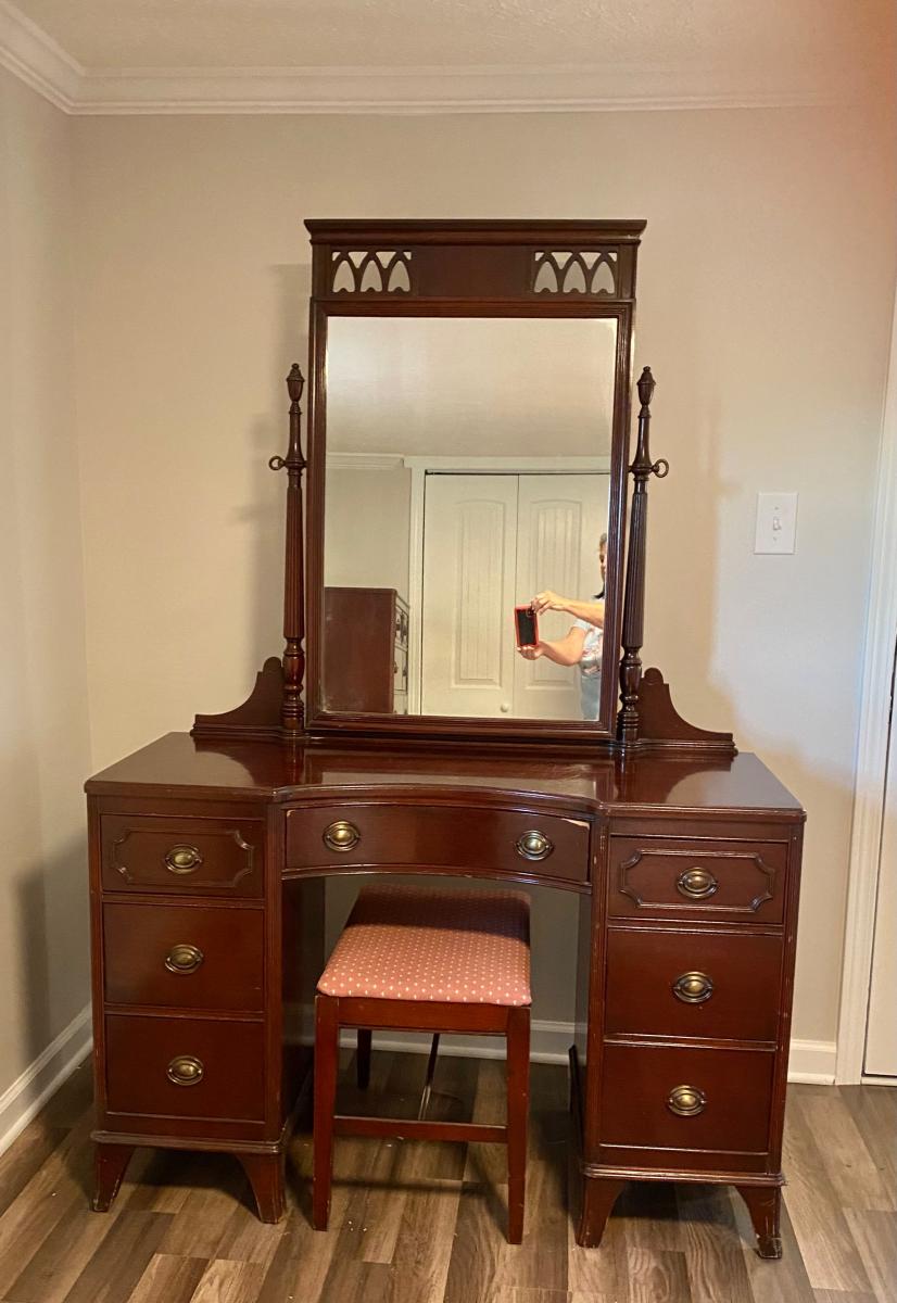 Antique Cherry Dresser & Seat | snaplist
