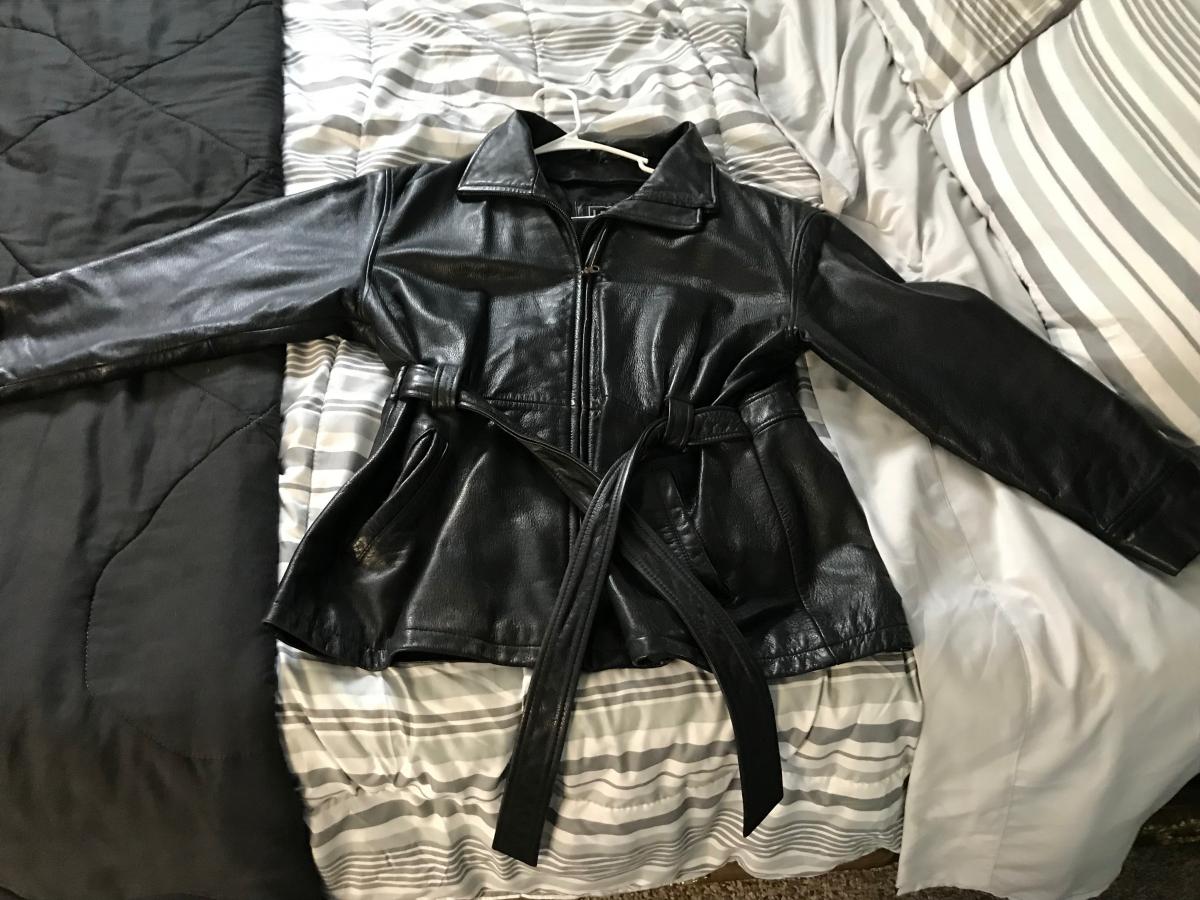 Leather coats and portable a/c unit | snaplist